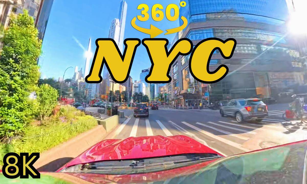 360° VR NYC - Summer Drive Down 5th Ave. 100° Heatwave!