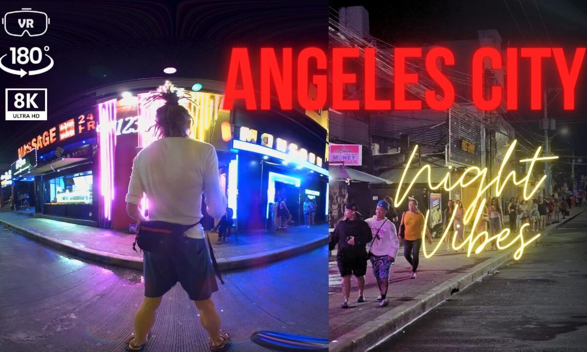 Red Street Walk & Street Juggler Performance Angeles City Night Vibes 🌃 ...