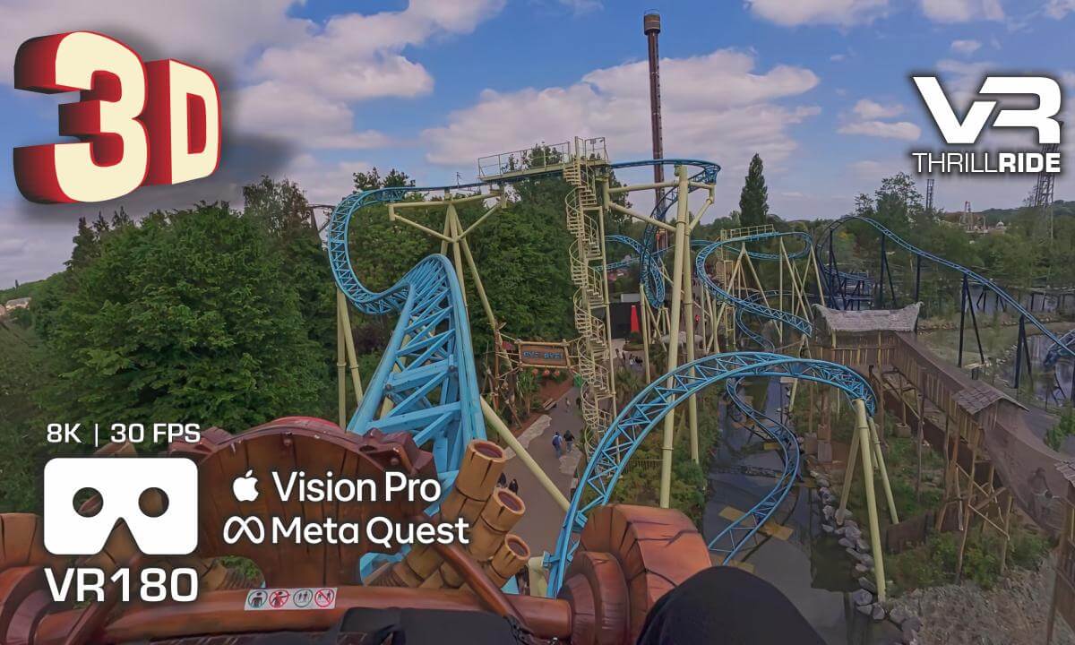 Walibi Belgium: 8K VR180 3D Roller Coaster Ride | Tiki-Waka POV