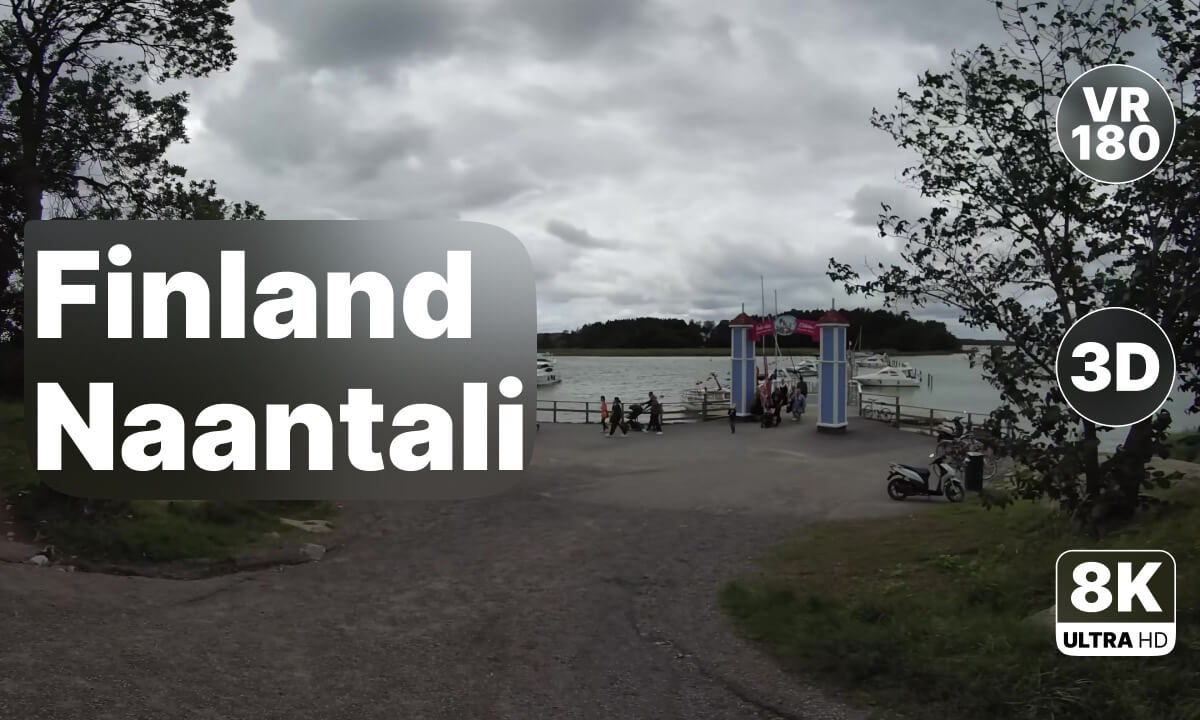 Finland Naantali - Lakeside Park Walk to Moomin Valley Bridge 8K 180 3D