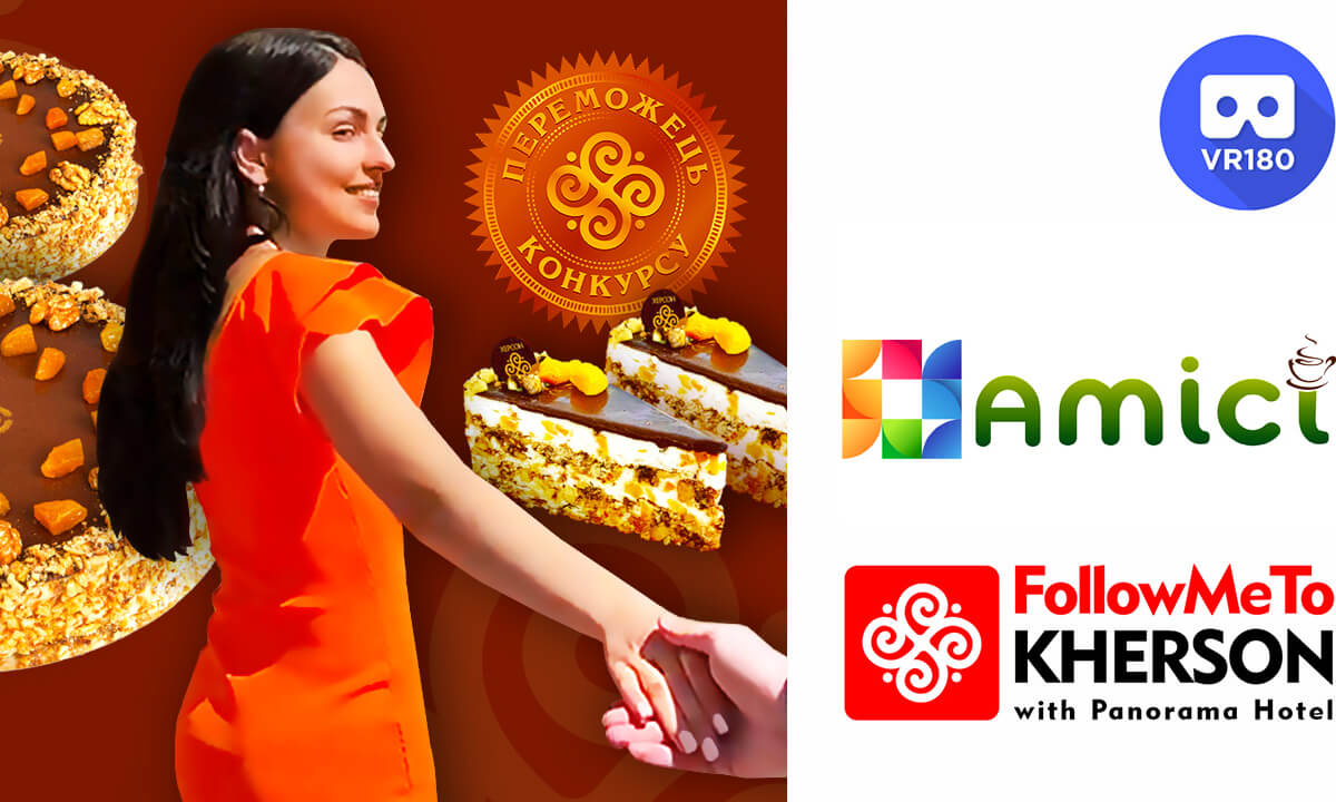 Follow Me To Kherson. Eating cake in Amici cafe | DeoVR