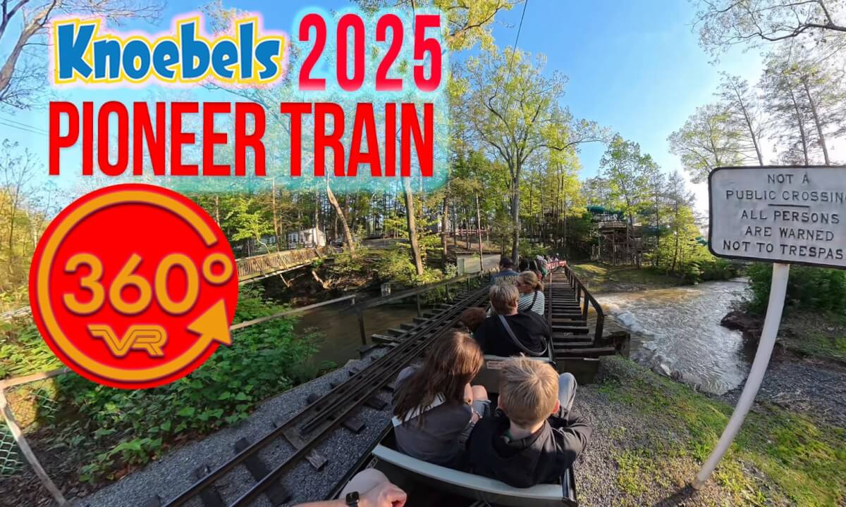 All aboard scenic Pioneer Train Ride at Knoebels! | 360 VR 8K 2025 POV