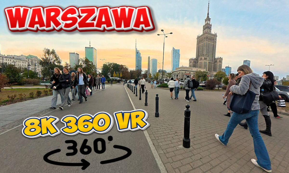 Bike Ride Through Warsaw City Center in 8K 360° with DJI Osmo
