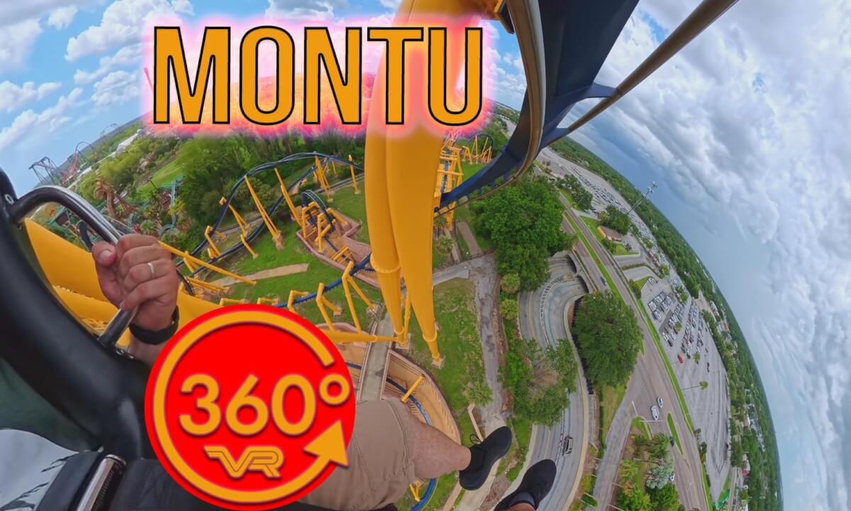 Incredible Inverted Coaster! Montu at Busch Gardens Tampa in 360 VR!