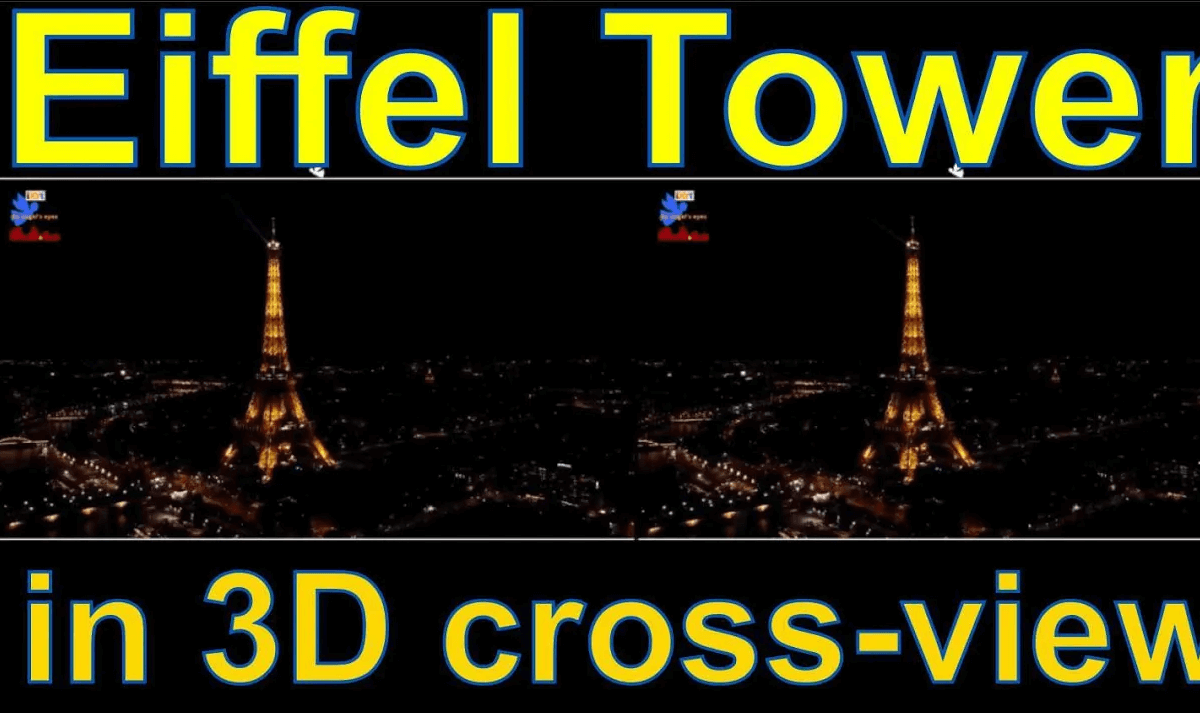 Eiffel Tower, Paris, France in 3D video "by angel's eyes - iXYt" side ...