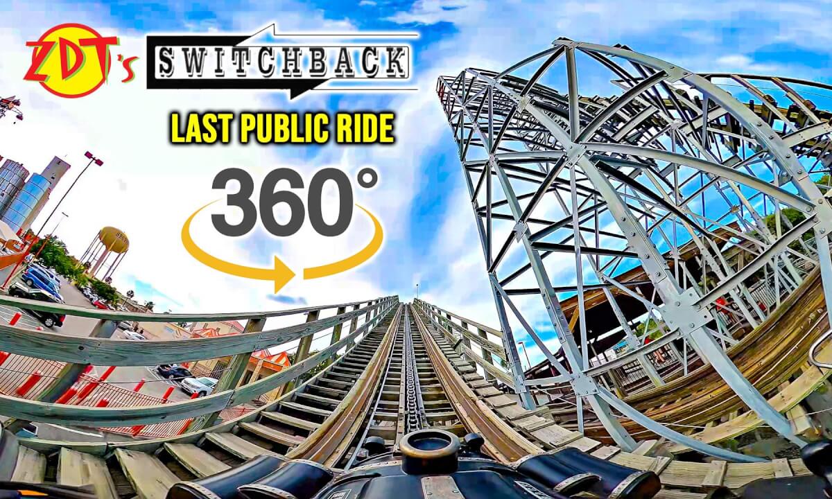 VR 360 Last Public Ride Switchback Roller Coaster On Ride Front Seat POV ZDT's 2025 08 17