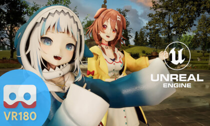 [MMD] [VR180] UE 5: Gawr Gura,Inugami Korone | Roki [HimeHina Ver]