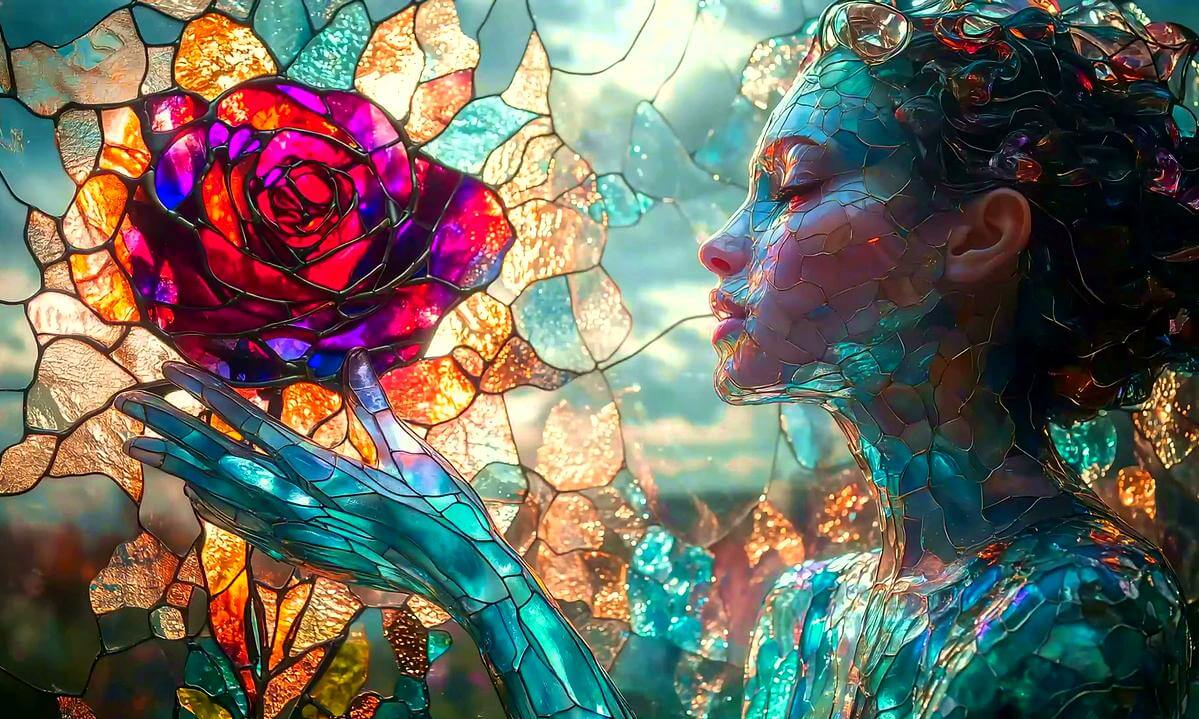 Morphing Stained Glass Art - BlueTreeArt - VR Video | DeoVR
