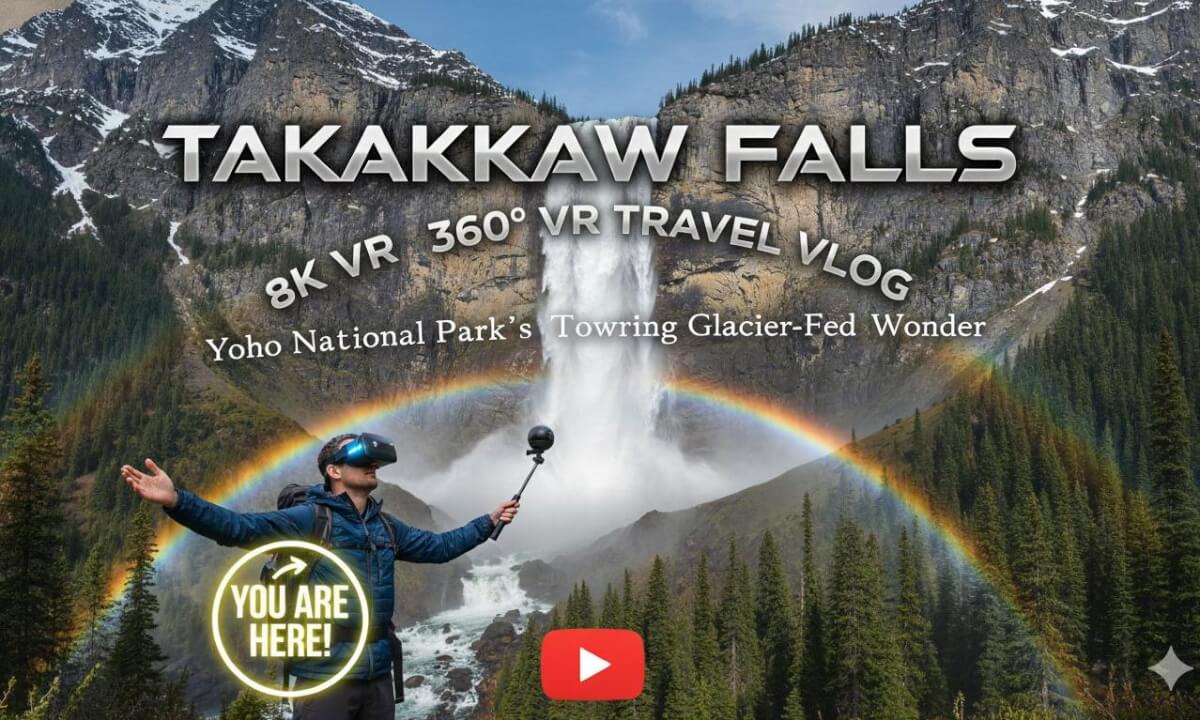 Takakkaw Falls in 8K 360° | Yoho National Park’s Towering Glacier-Fed Wonder | VR Travel Vlog