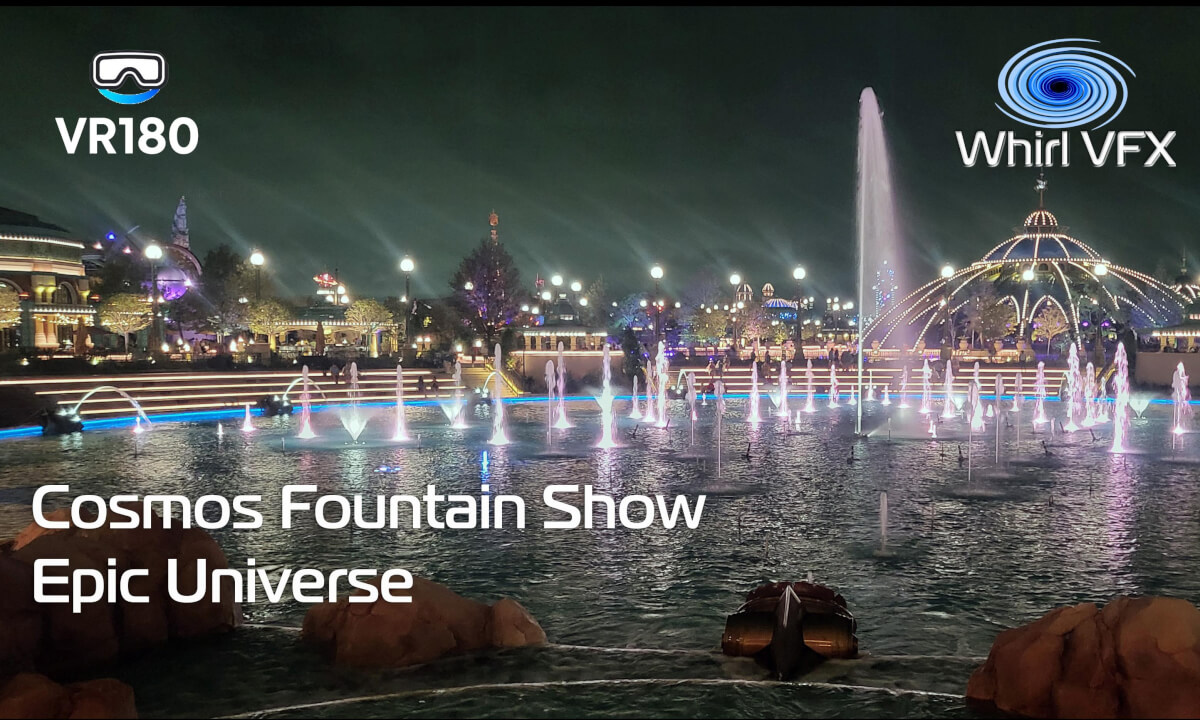 VR180 8K | Cosmos Fountain Show — Epic Universe, Orlando Florida