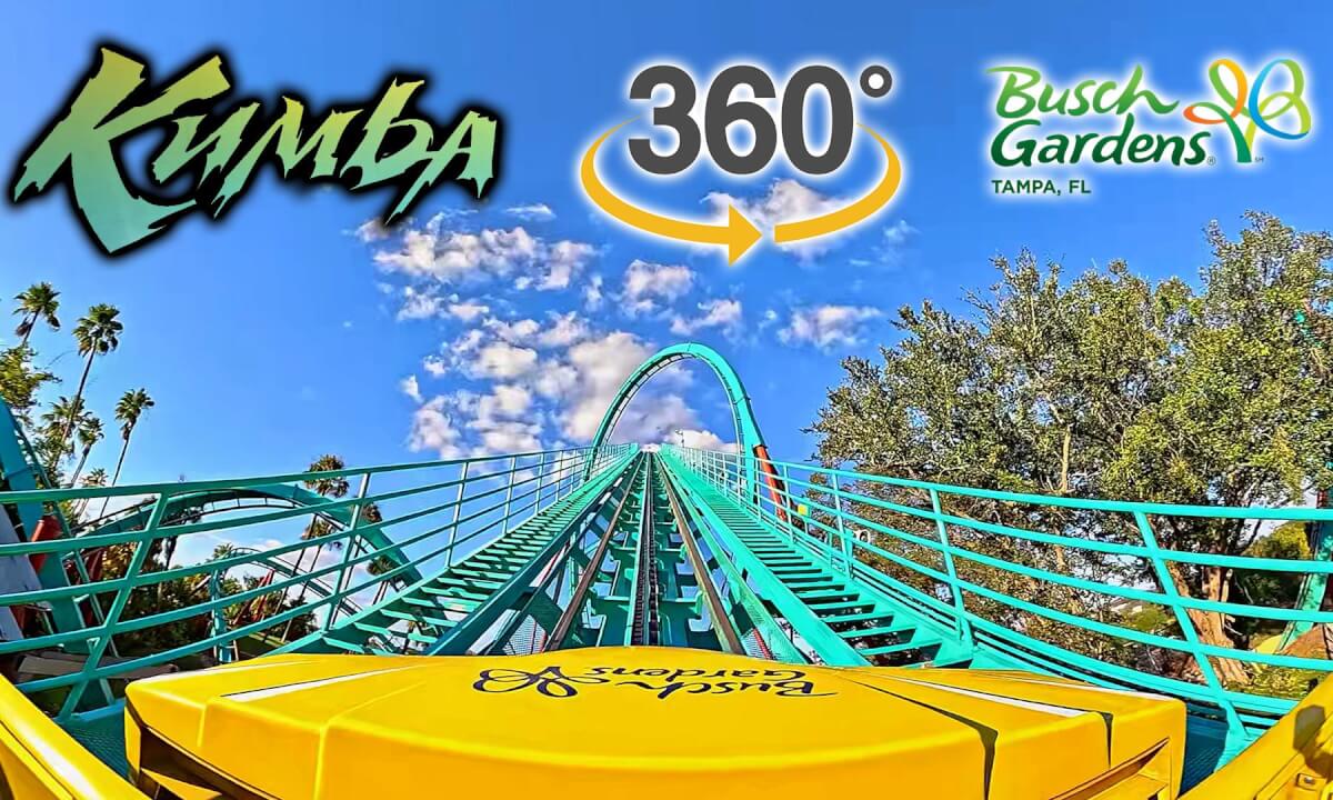 VR360 Kumba Roller Coaster On Ride Front Seat POV Busch Gardens Tampa ...