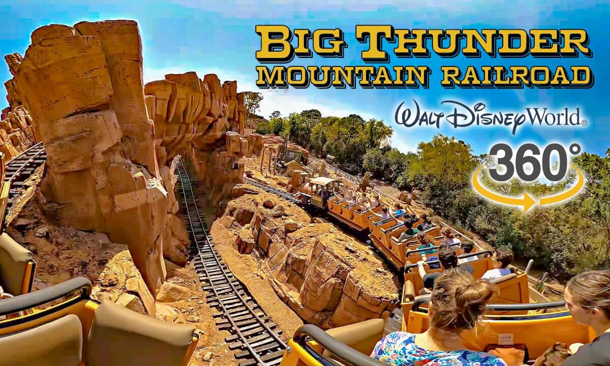 VR 360 Big Thunder Mountain Railroad Roller Coaster On Ride POV Walt ...