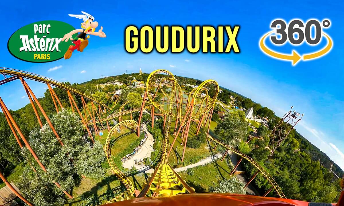 VR 360 Goudurix Roller Coaster On Ride Front Seat POV Parc Asterix 2023 ...