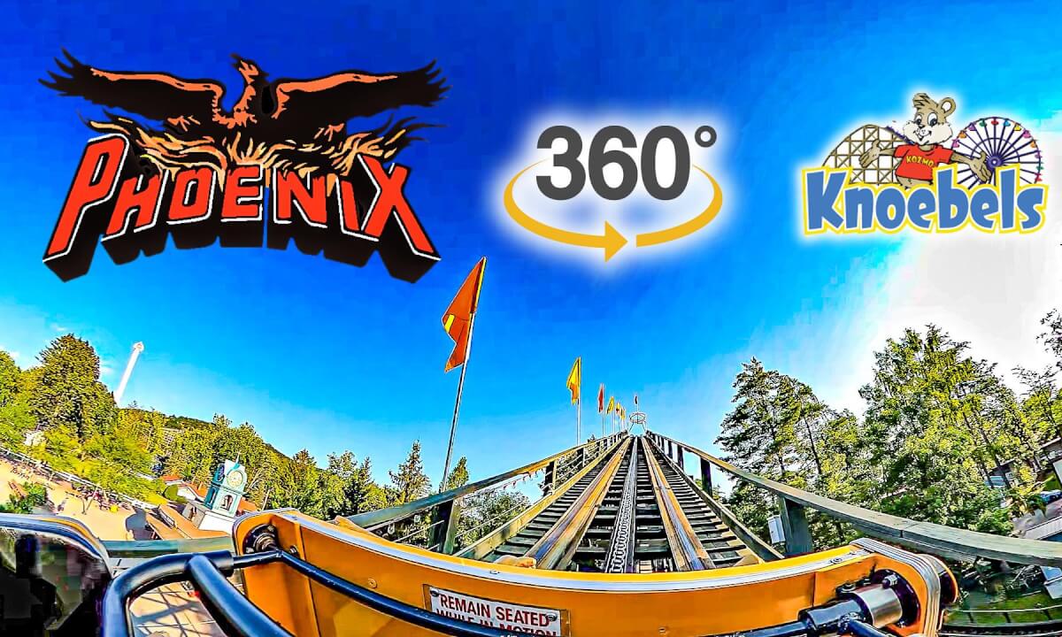 VR 360 Phoenix Roller Coaster On Ride Front Seat POV Knoebels Amusement ...
