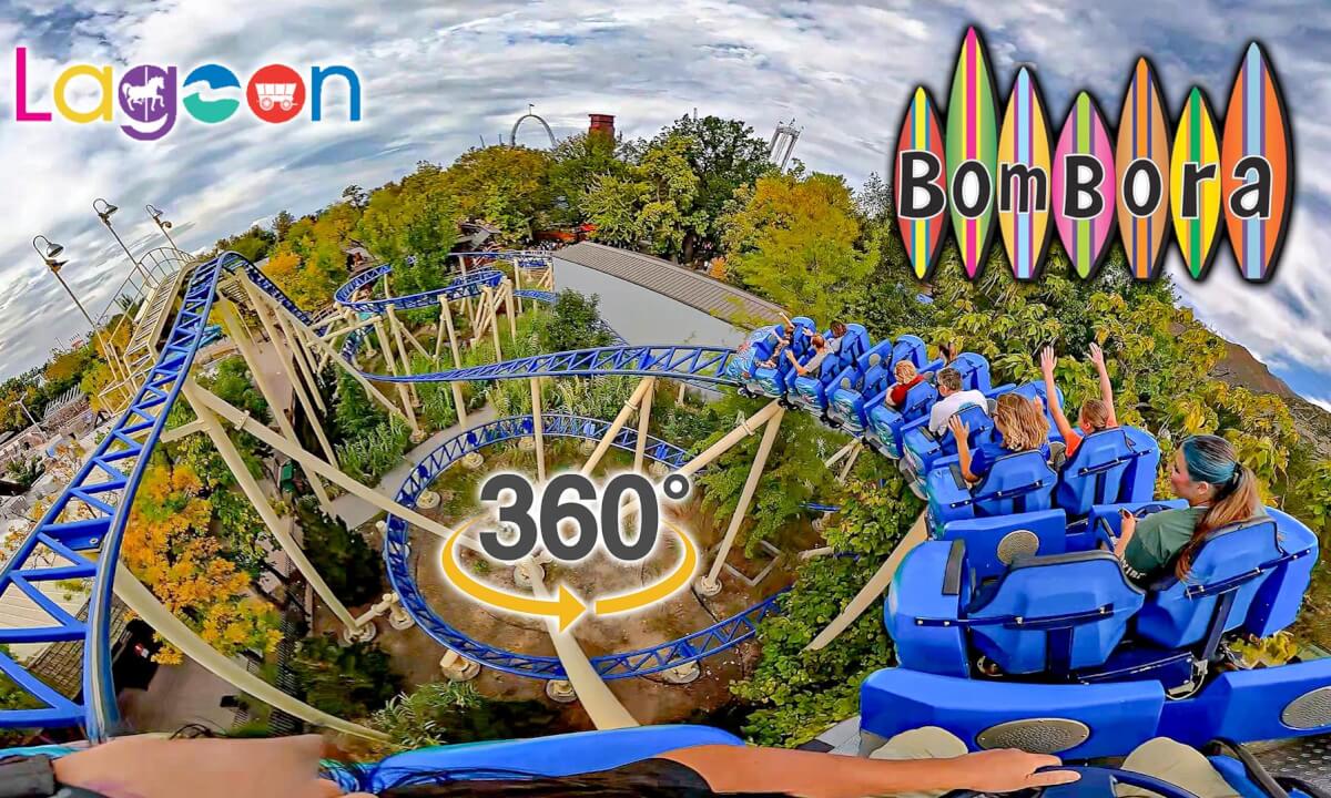 VR 360 BomBora Roller Coaster On Ride Back Seat POV Lagoon 2023 09 30