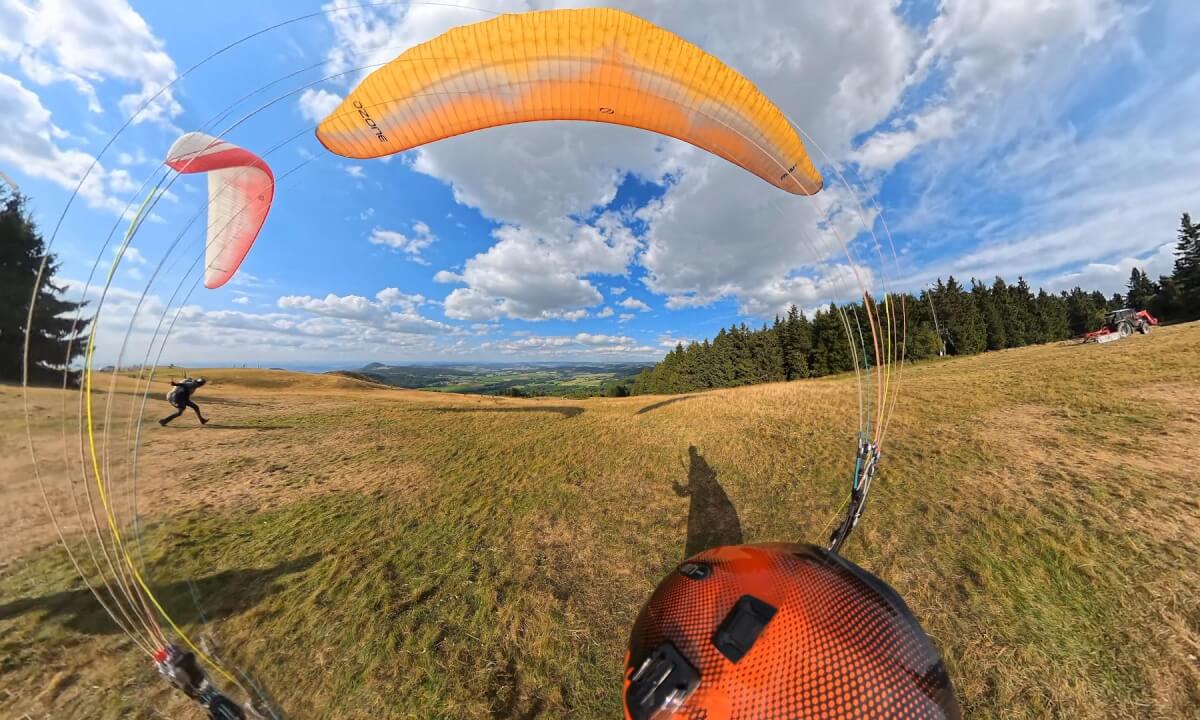 360° 8K Paragliding #347: Strong northern winds on Wasserkuppe and ...