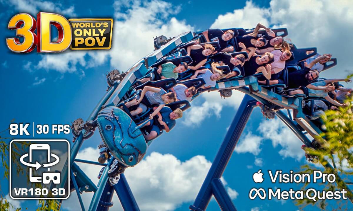MECALODON 3D VR Roller Coaster POV | Will You CONQUER The Mechanical ...