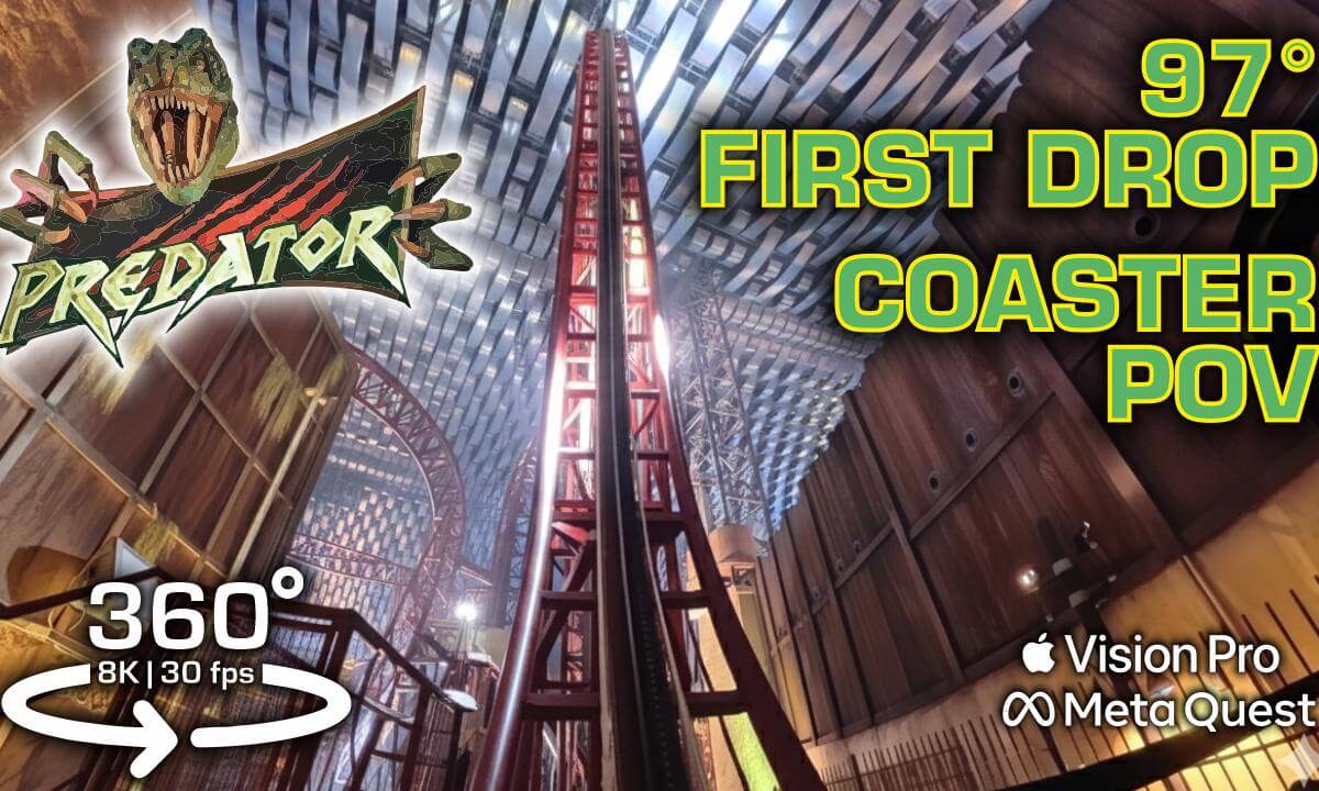97° BEYOND VERTICAL! 🎢 Predator 360° 8K - VR Roller Coaster ultimate ...
