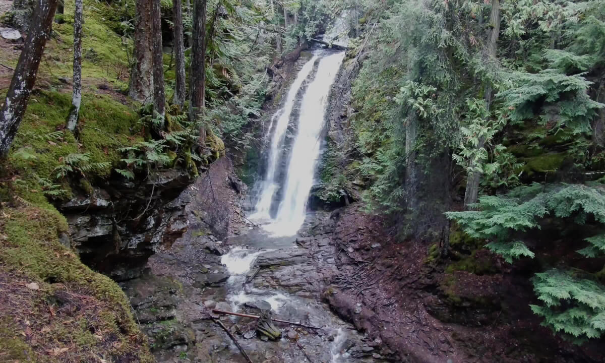 Fletcher Creek Waterfall near Kaslo, British Columbia (3d, Flat)