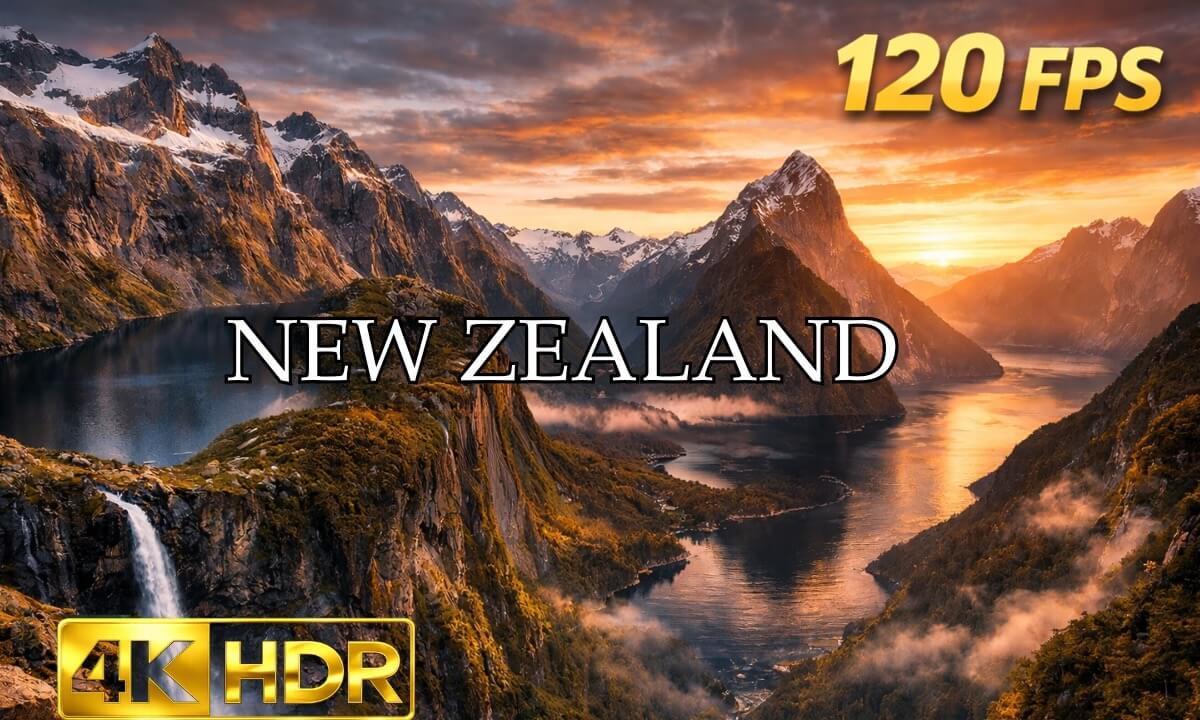 NEW ZEALAND 4K HDR 120FPS- Ambient Piano Relaxation | DeoVR
